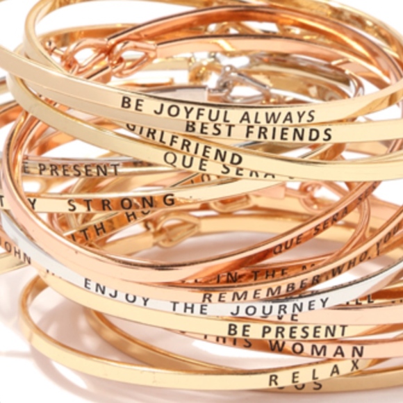 Little Louise LA | Jewelry | Sentimental Message Bangle Bracelet | Poshmark